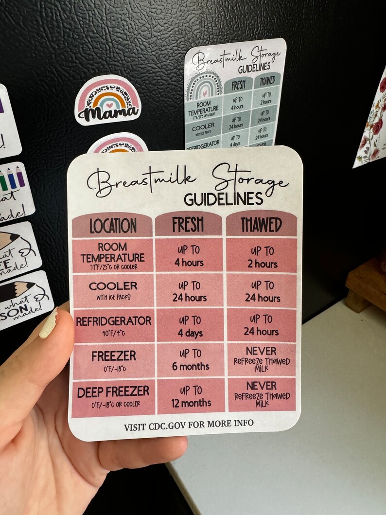 Breast Milk Storage Guidelines Magnet Guide to Storing Breastmilk for ...