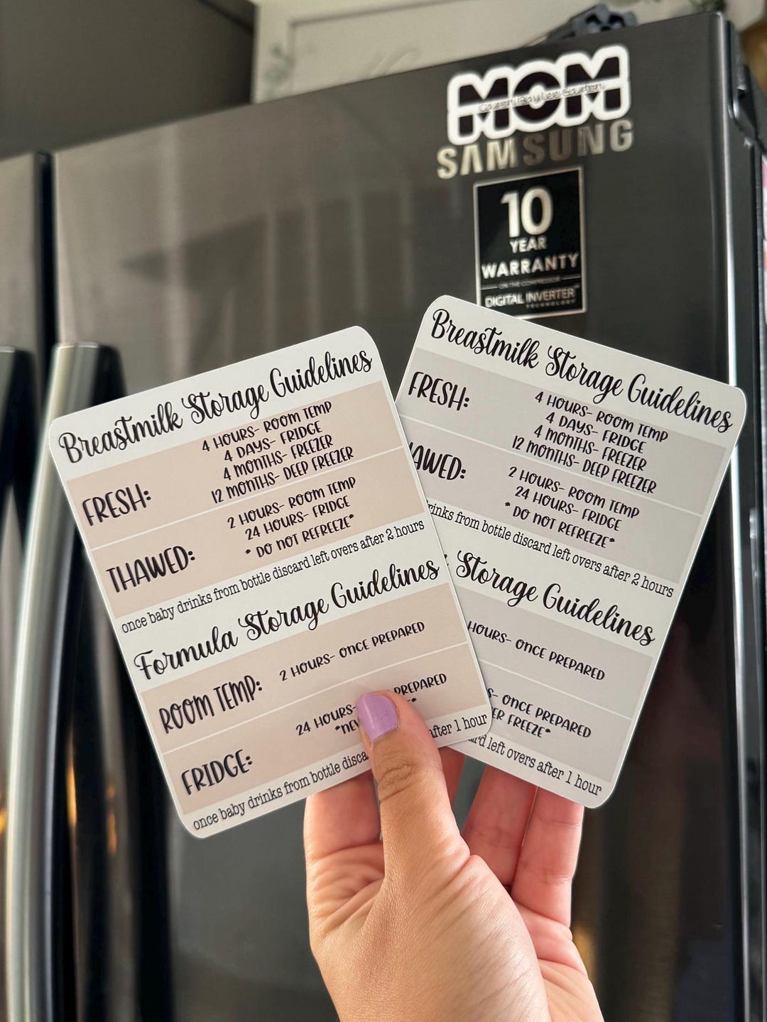 Breast Milk & Formula Storage Guidelines Magnet: New Parent Gift - Etsy