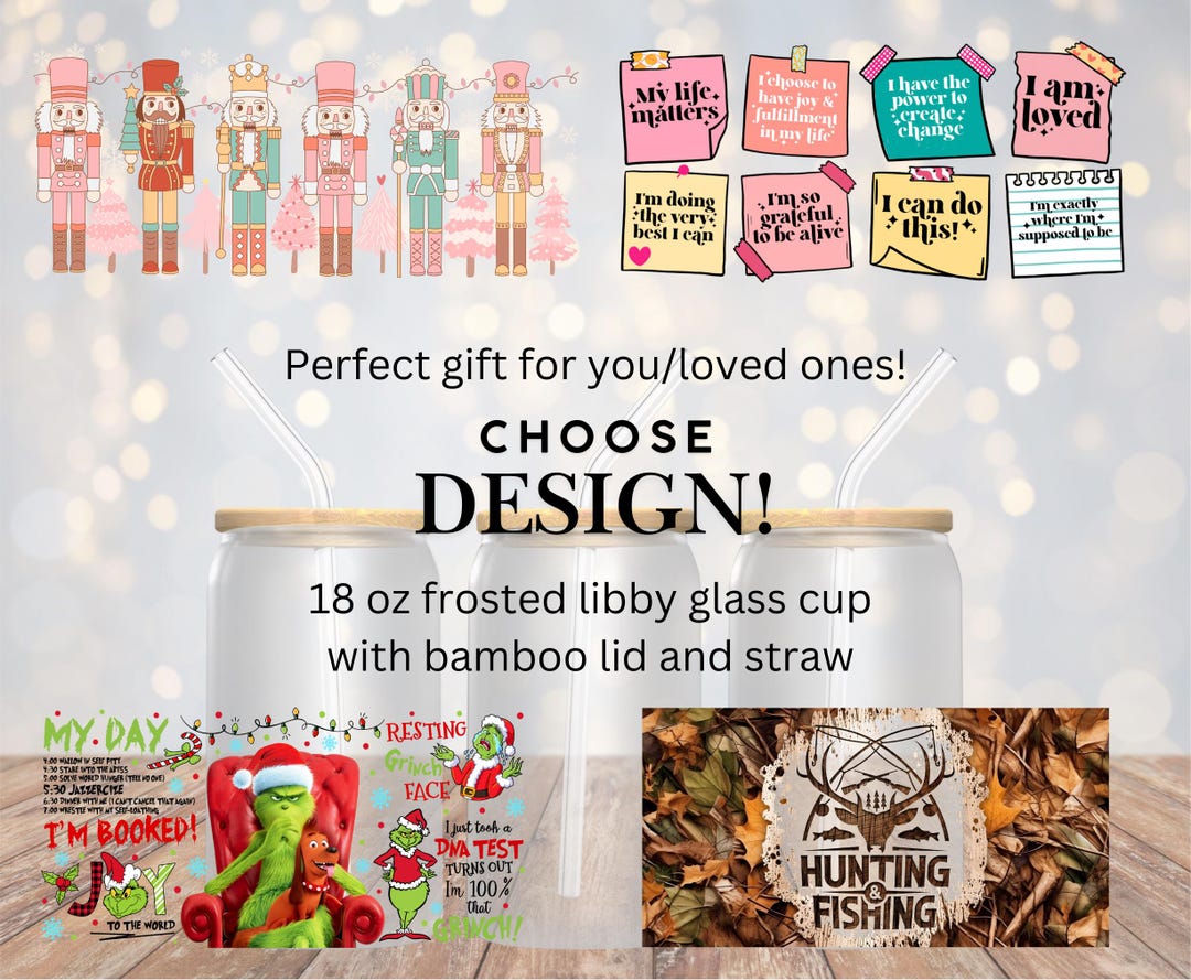 Frosted Libby Glass Cups, Christmas Cup, Christmas Party Favors ...