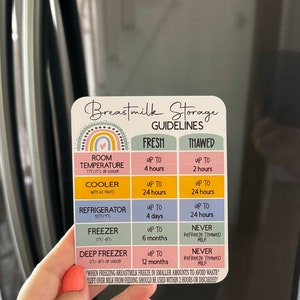 Breast Milk Storage Guidelines Magnet: New Mom Gift (4x5) - Etsy