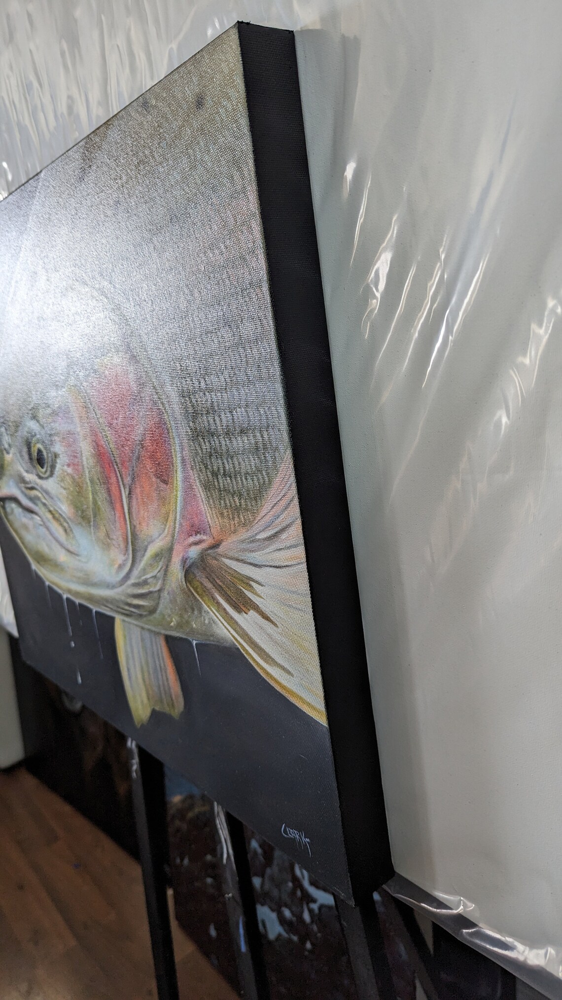 Ultra Selective(rainbow Trout) Original Acrylic Painting..24x20 Inches ...