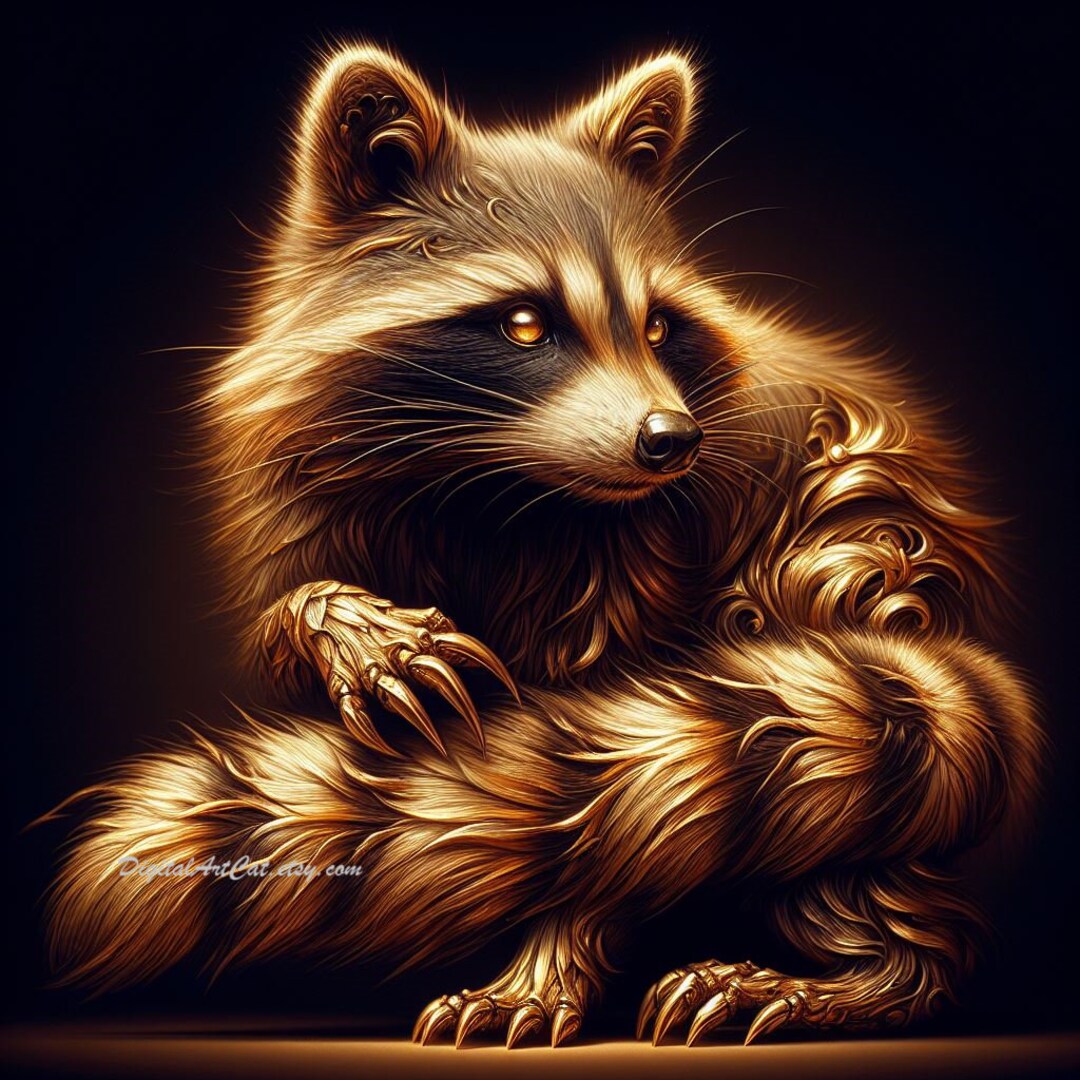 Gold Raccoon Clipart Perfect for Card Making, Printing, Arts and Crafts ...