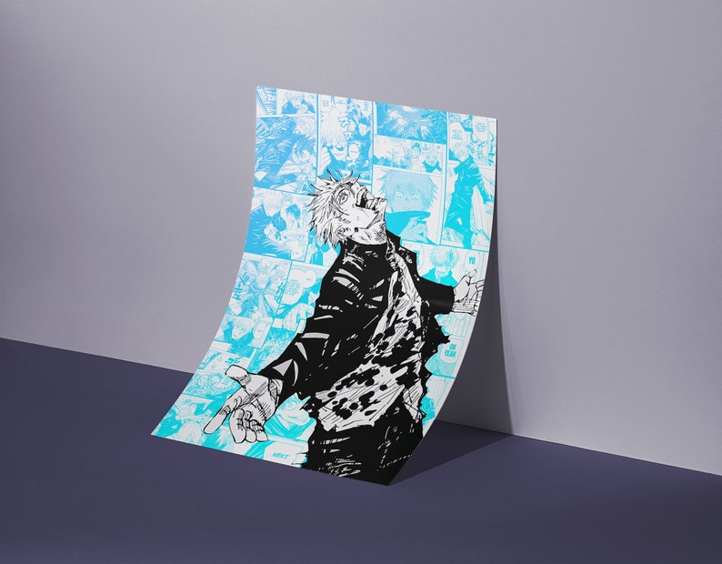 Jujustu Kaisen Satoru Gojo Poster, Anime Wall Print, Jujutsu Kaisen Art ...