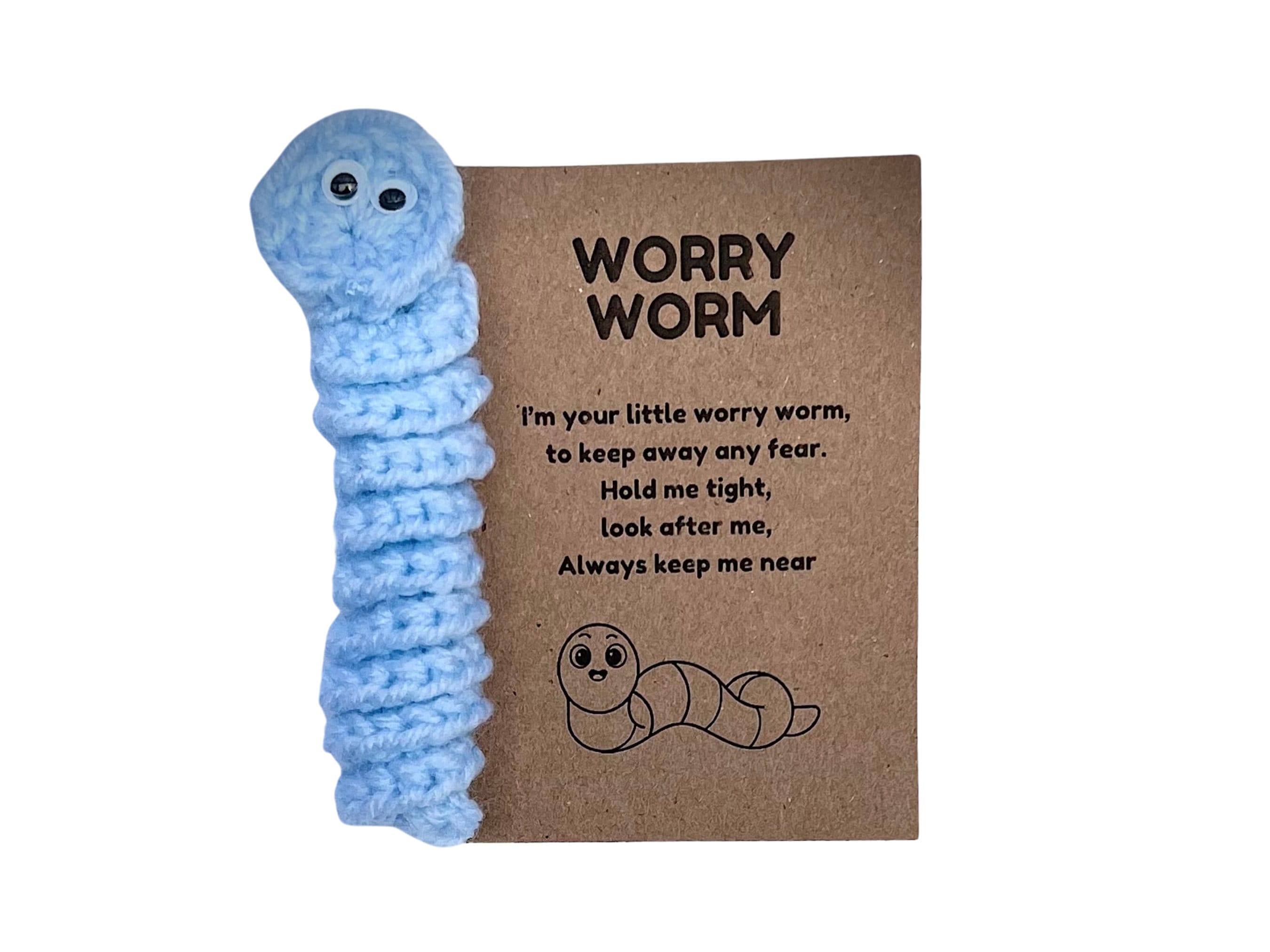 Crochet Worry Worm Buddy Worms Stress Relief Fidget ADHD ASD Autism ...