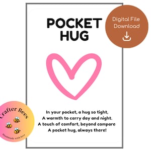 Pocket Hug PDF PRINTABLE Label Poem Crochet Tag Market Display Cards ...