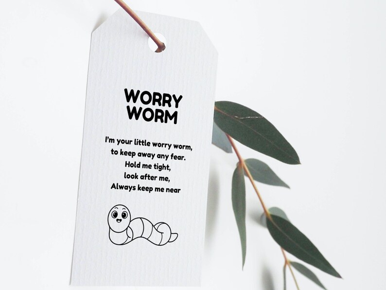 Worry Worm PDF Printable Tags Buddy Worm Poem Crochet Tag Market ...