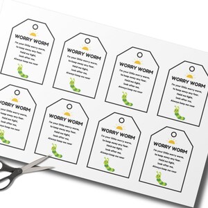 Worry Worm PDF Tags Cards Printable Buddy Worm Poem Crochet Tag Market ...