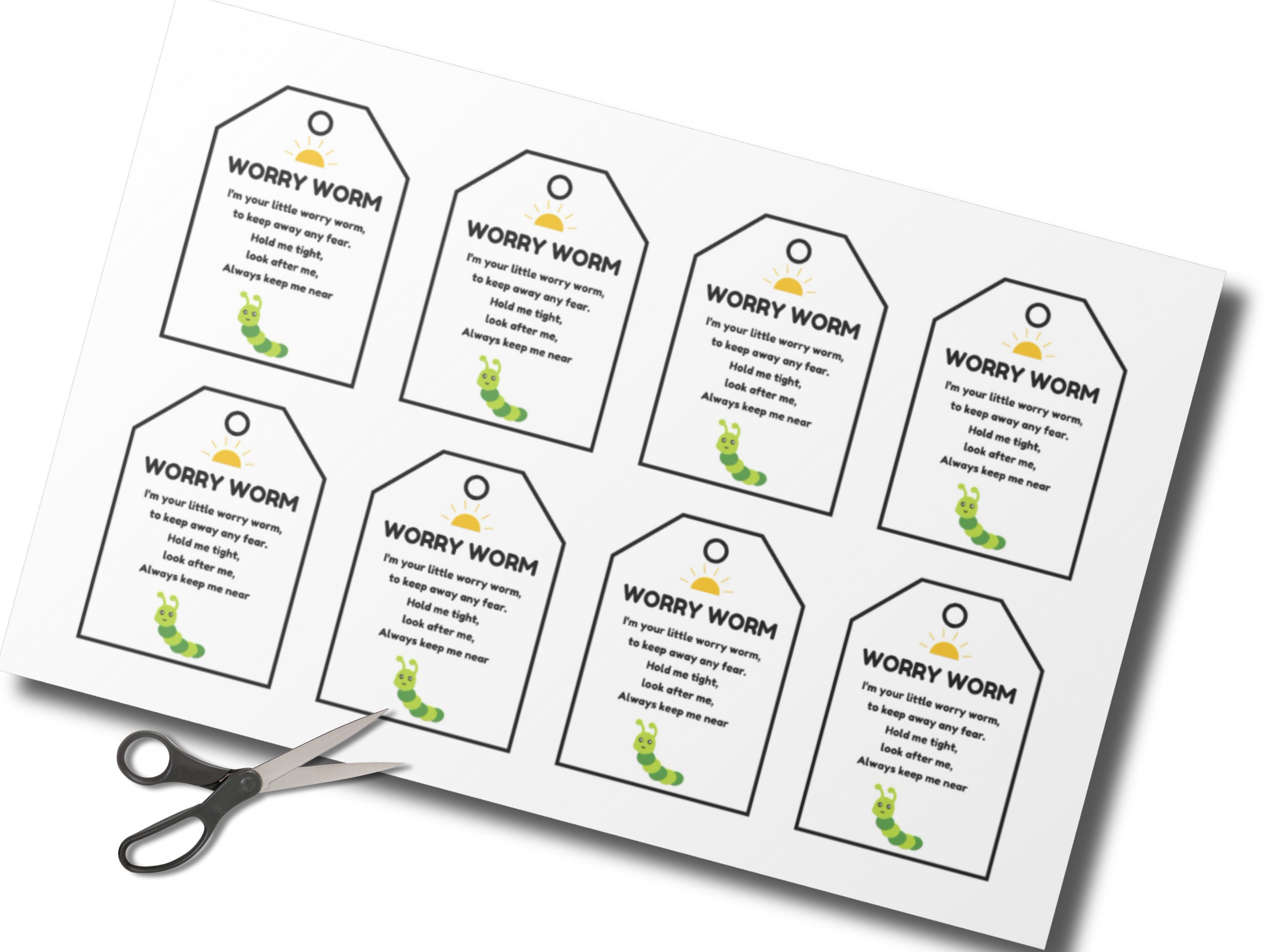 Worry Worm PDF Tags Cards Printable Buddy Worm Poem Crochet Tag Market ...