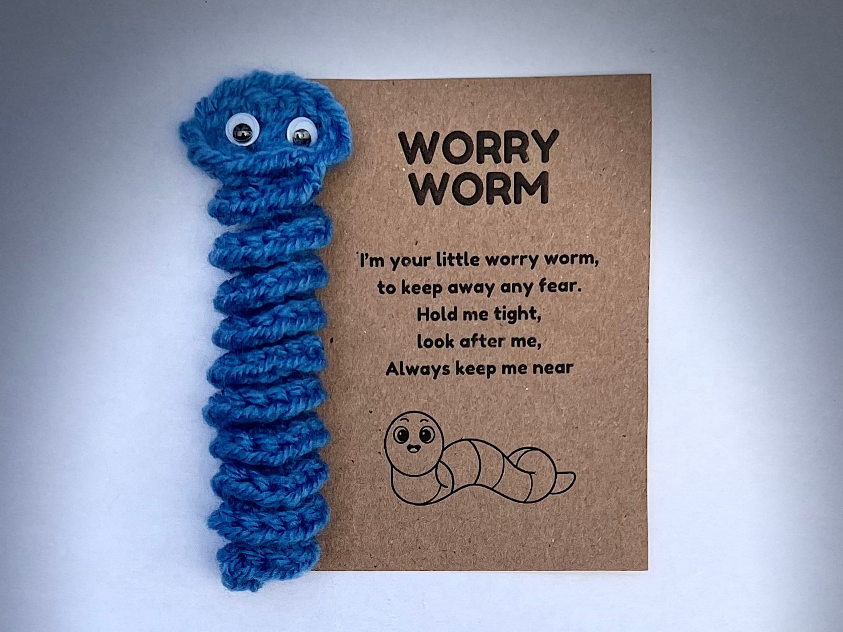 Crochet Worry Worm Buddy Worms Stress Relief Fidget ADHD ASD Autism ...