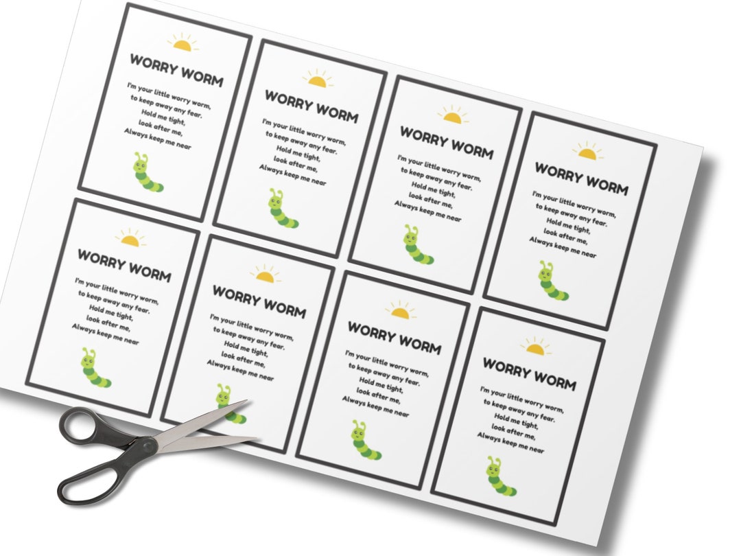 Worry Worm PDF Printable Labels and Tags Buddy Worm Poem Crochet Tag ...