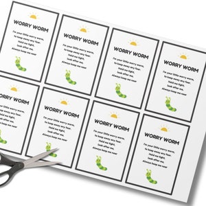 Worry Worm PDF Printable Labels and Tags Buddy Worm Poem Crochet Tag ...