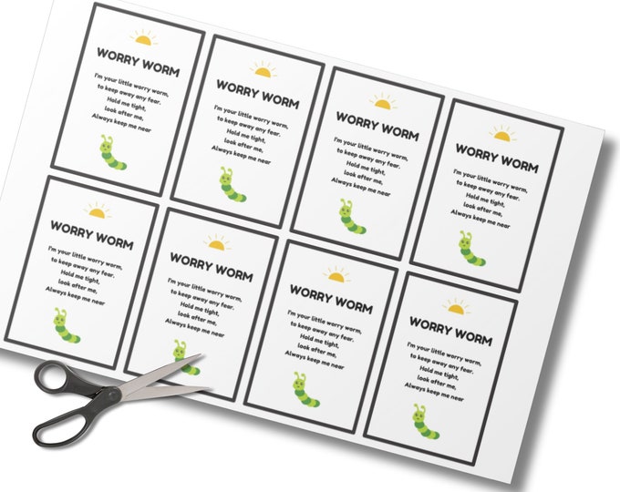 Worry Worm PDF Printable Labels and Tags Buddy Worm Poem Crochet Tag ...