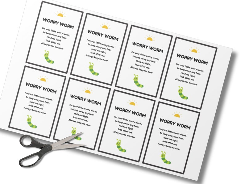 Worry Worm PDF Printable Labels and Tags Buddy Worm Poem Crochet Tag ...