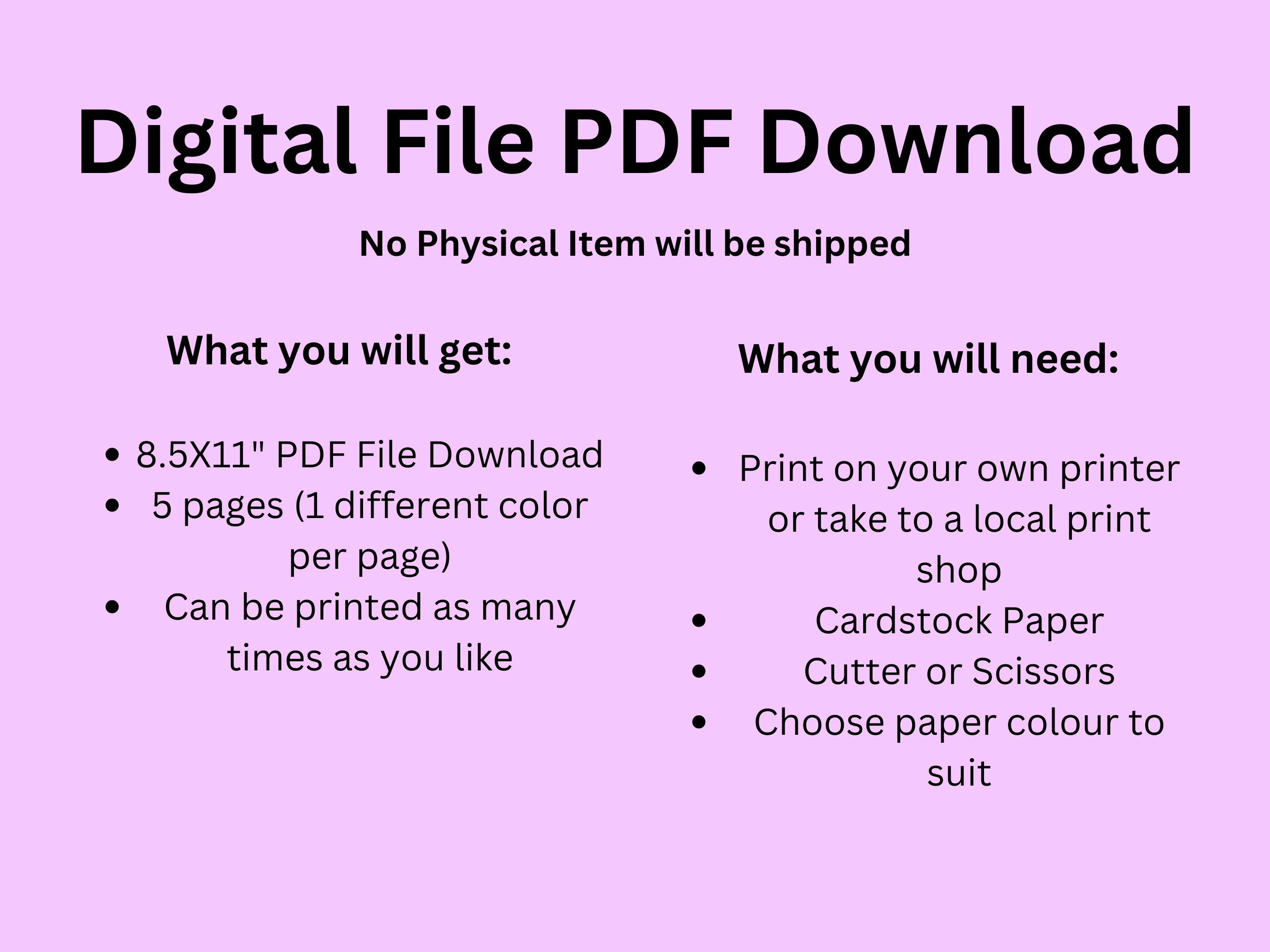 PRINTABLE Headband Display Templates 5 Colors Market Display Card PDF ...