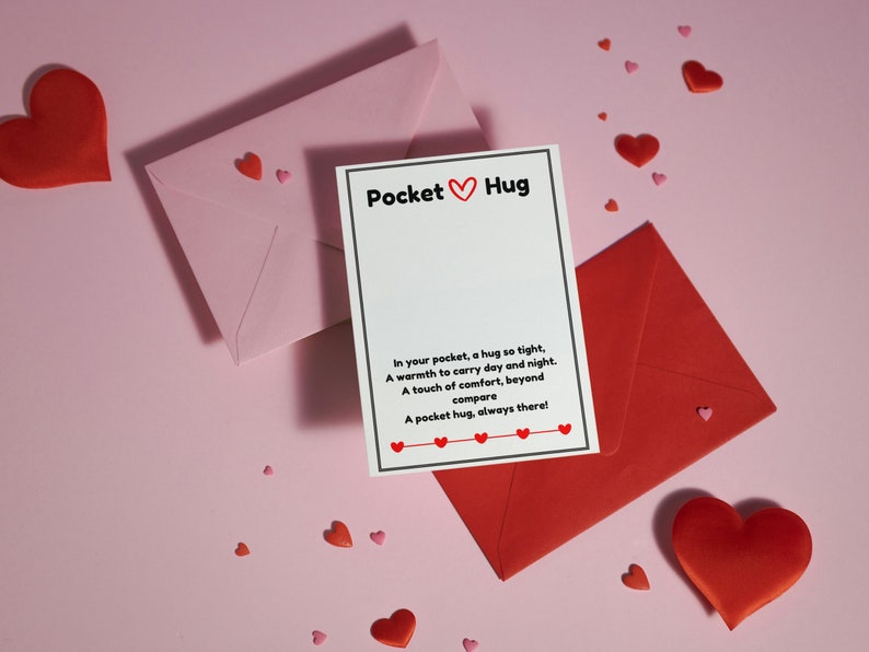 Valentines Day PRINTABLE 3 X Pocket Hug Poems PDF File Crochet Pocket ...