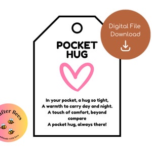 Pocket Hug PDF PRINTABLE Tags, Poem Crochet Tag Market Display Cards ...