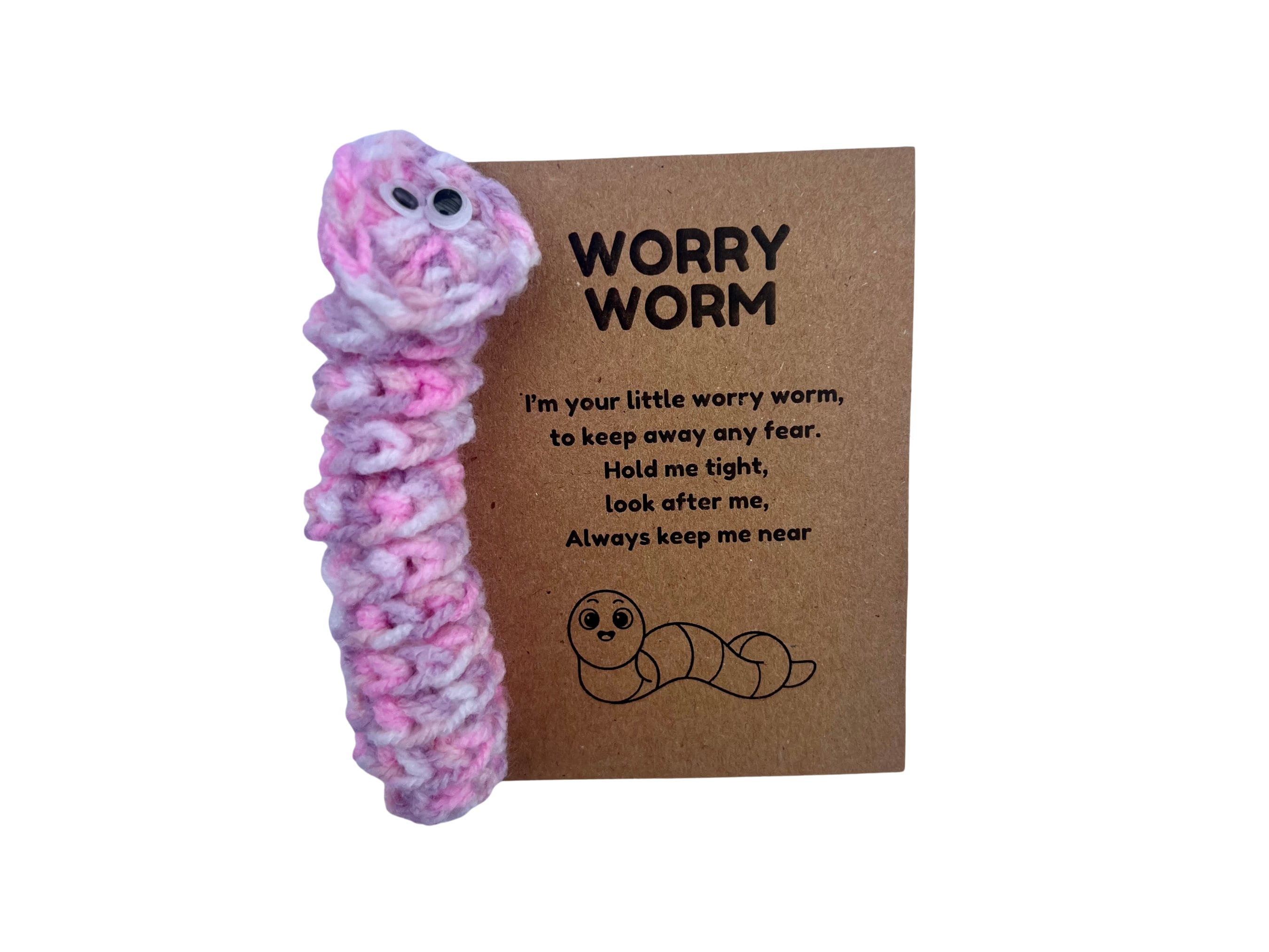 Crochet Worry Worm Buddy Worms Stress Relief Fidget ADHD ASD Autism ...