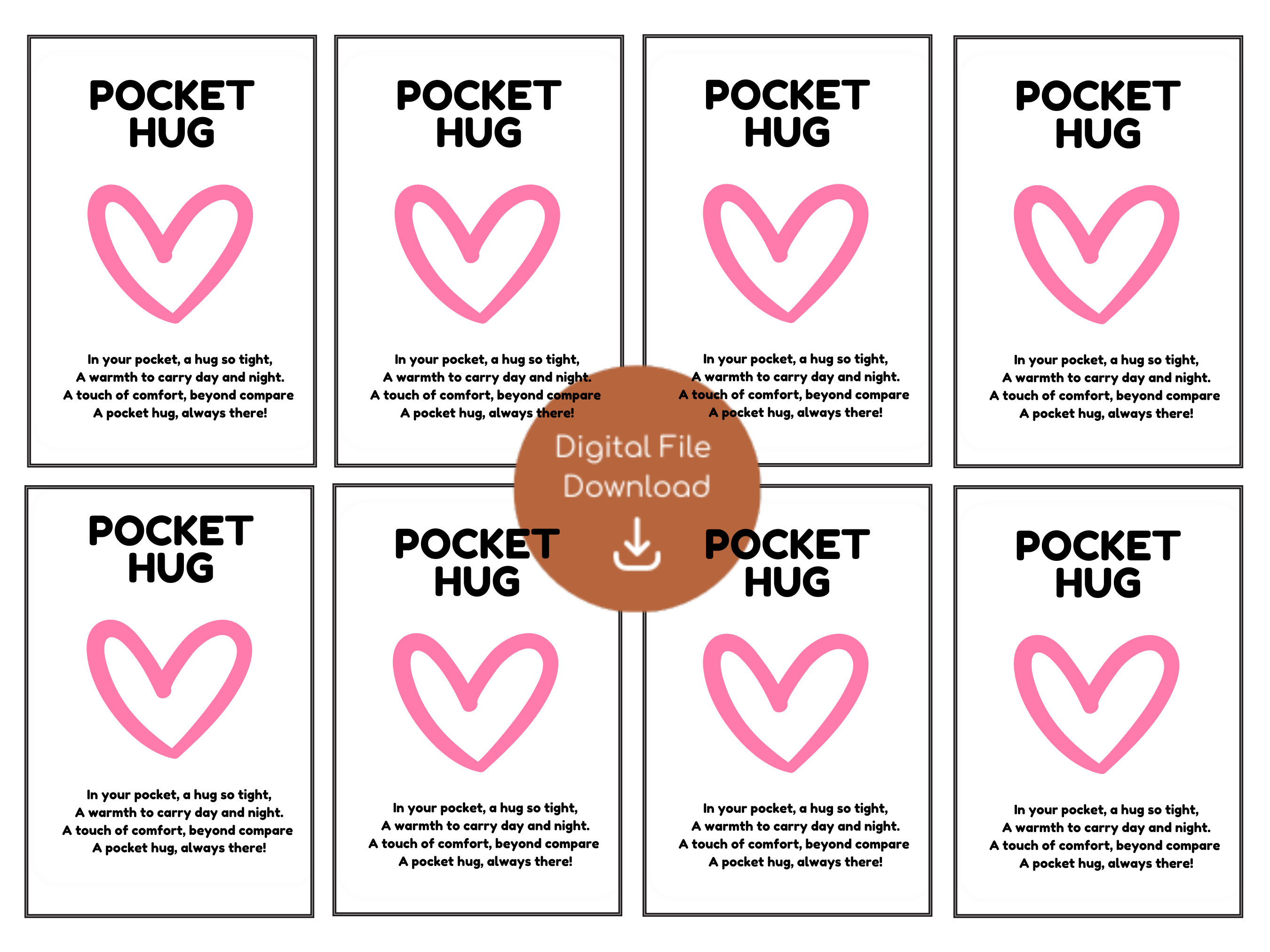 Pocket Hug PDF PRINTABLE Label Poem Crochet Tag Market Display Cards ...