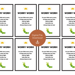 Worry Worm PDF Printable Labels and Tags Buddy Worm Poem Crochet Tag ...