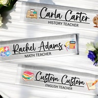Personalized Math Teacher Acrylic Name Plate: Teacher Appreciation Gift ...