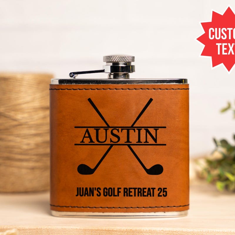 Leather Flask Golfer - Etsy