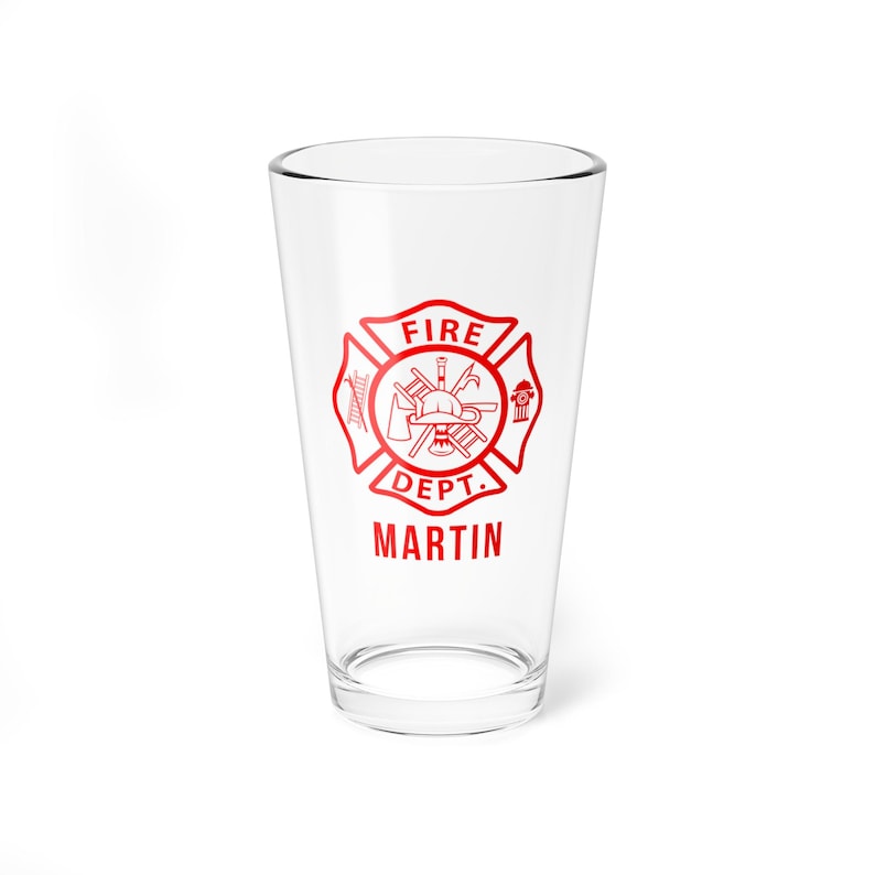 Personalized Firefighter Beer Glass, Firefighter Gift, Fireman Gift ...