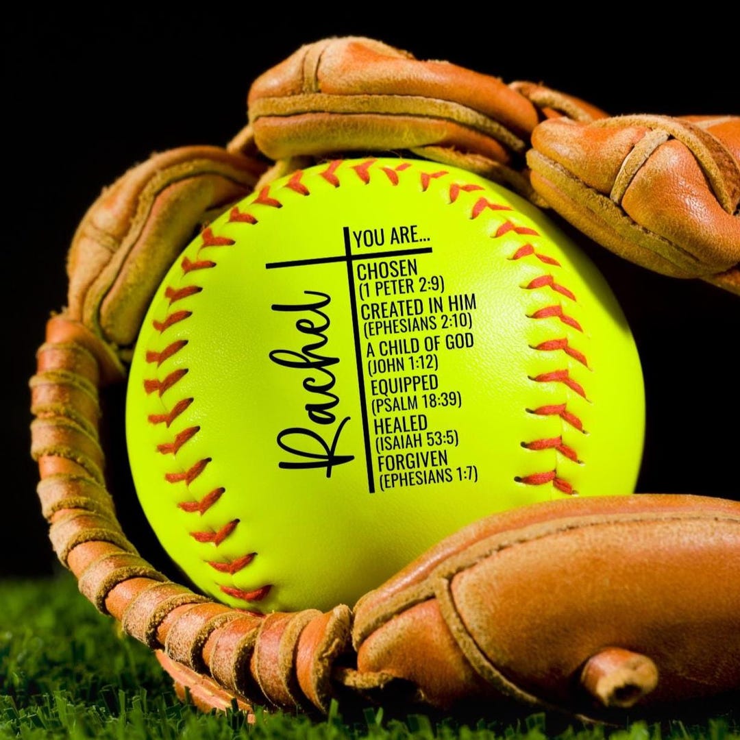 Personalized Christian Softball, Religious Gift, First Communion Gifts ...