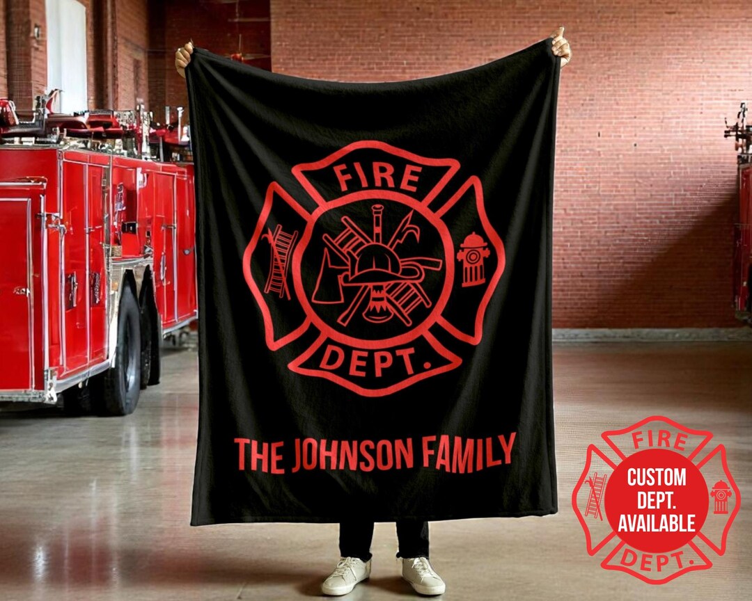 Custom Firefighter Blanket, Personalized Firefighter Family Gift, Fire ...