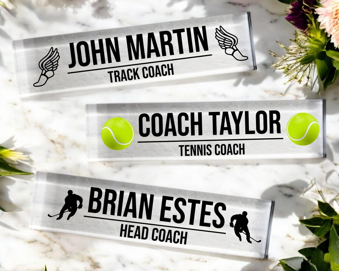 Coach Gifts Personalized Coach Desk Name Plate, Gift for Tennis Coach ...