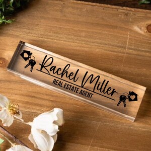 Realtor Desk Name Plate, Realtor Gift, Real Estate Agent Gift, Closing ...