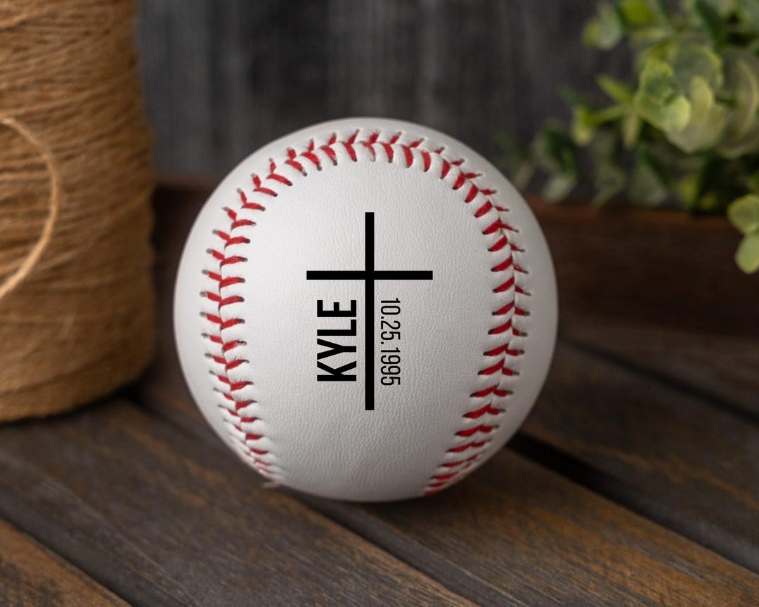 Personalized Cross Baseball, Memorial Baseball, Customized Christian ...