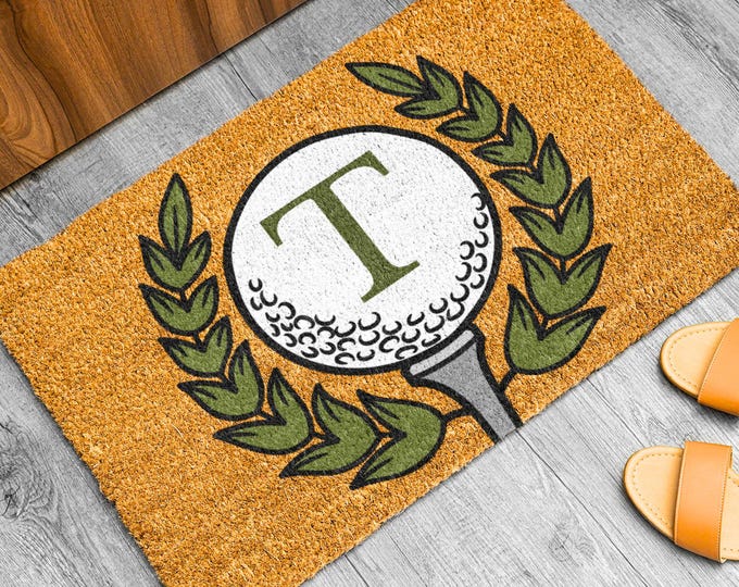 Golf Doormat, Welcome Golf Door Mat, Golf Ball Clubs Gift, Gift for ...