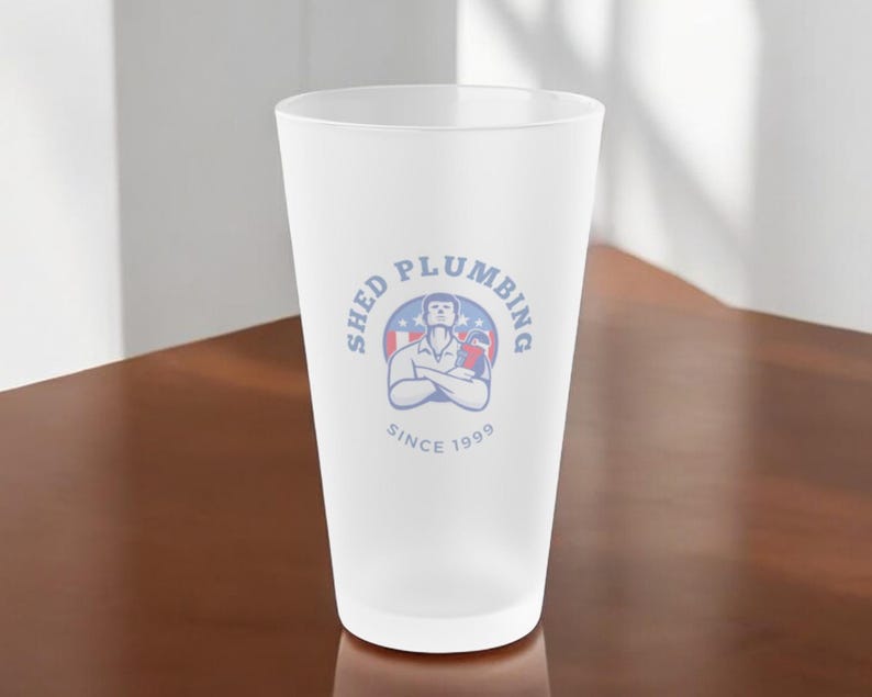 Personalized Frosted Pint Logo Glass , Company Logo, Personalized Logo ...