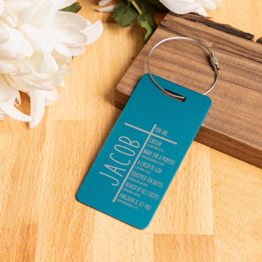 Personalized Christian Bag Tag, Scripture Bag Tag, Religious Gift ...
