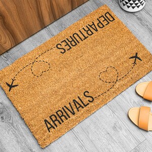 Arrivals & Departures Doormat, Funny Doormat, Airplane Mat ...