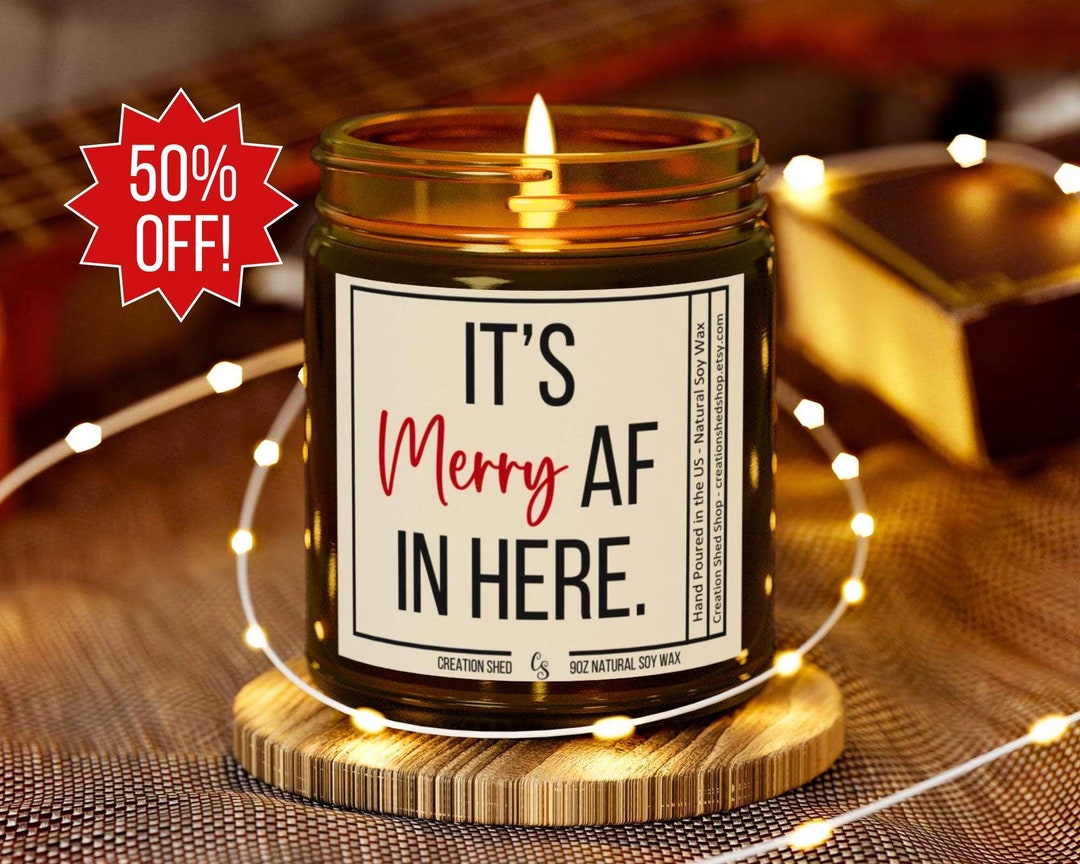 It's Merry AF in Here Candle, Funny Candle, Christmas Candle, Christmas ...