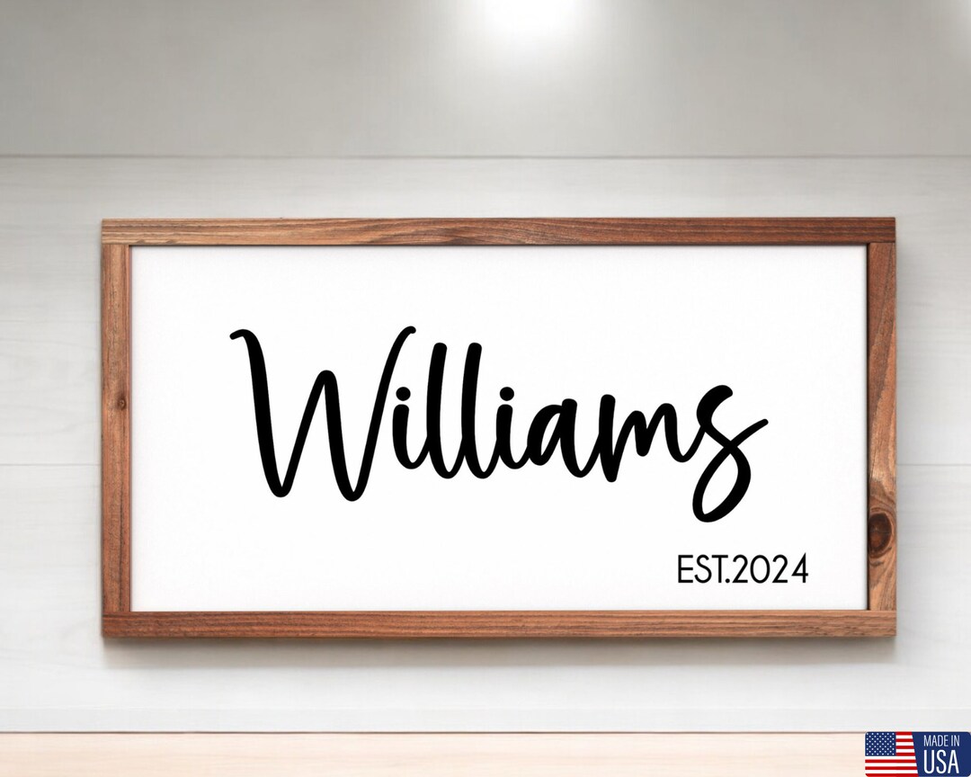 Personalized Last Name Sign, Custom Wedding Gift, Modern Farmhouse ...