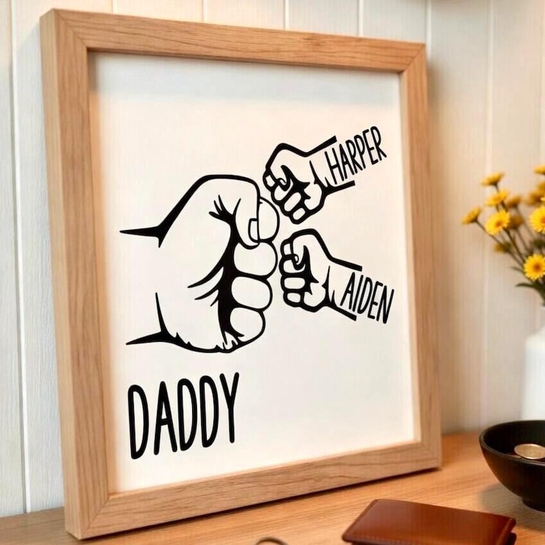 Personalized Dad Fist Bumps Sign, Fathers Day Gift Personalized Gift ...