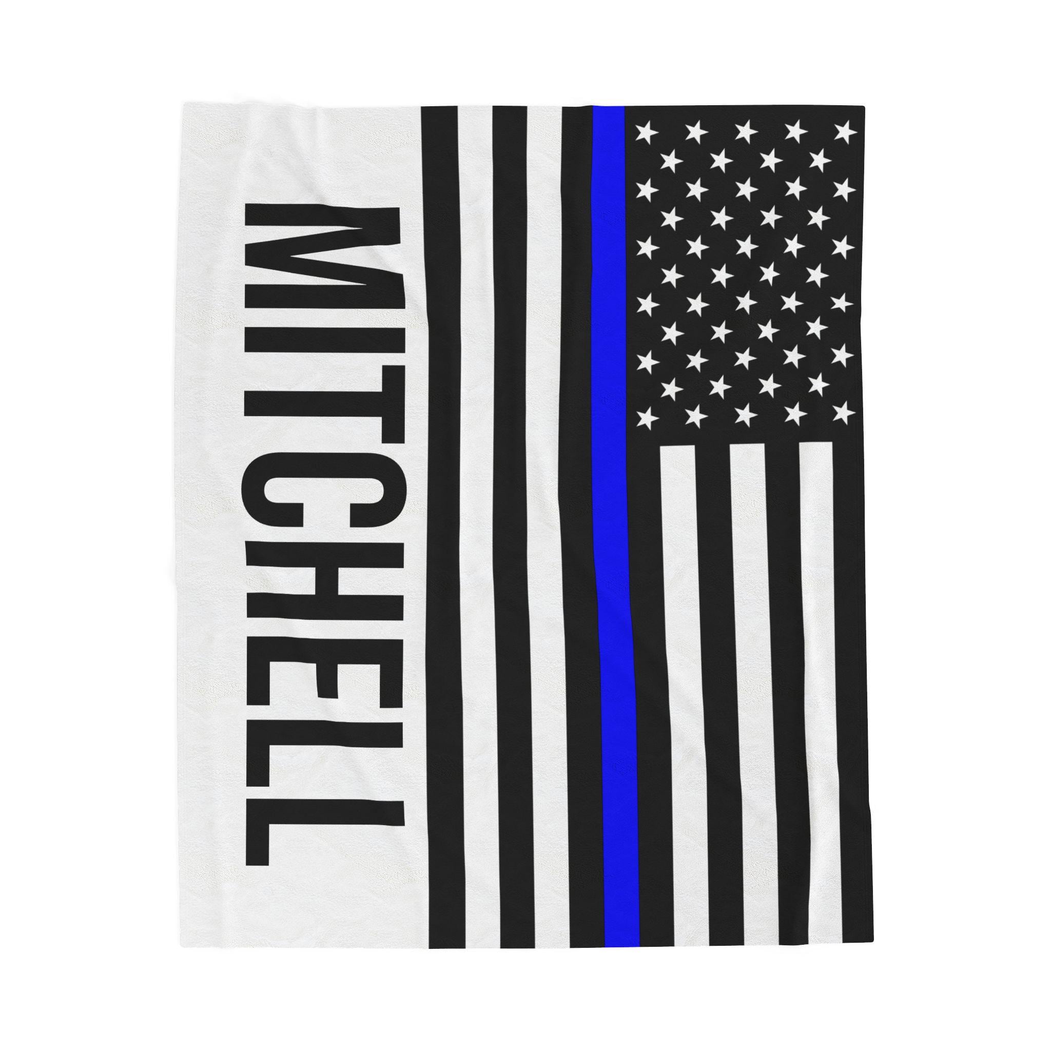 Personalized Thin Blue Line Blanket, Custom Police Blanket, Customized ...