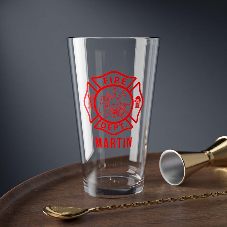 Personalized Firefighter Beer Glass, Firefighter Gift, Fireman Gift ...