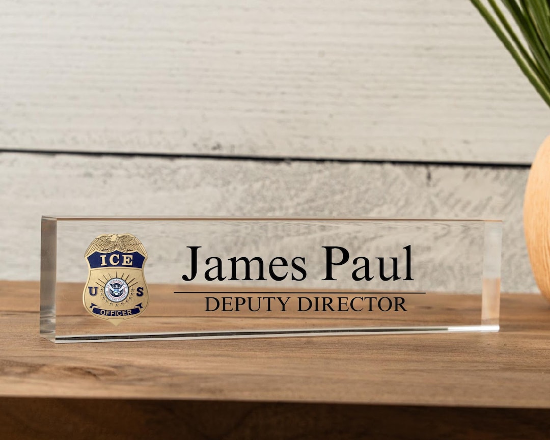 ICE Custom Desk Name Plate, Ice Agent Desk Name Plate, Dhs Name Plate ...
