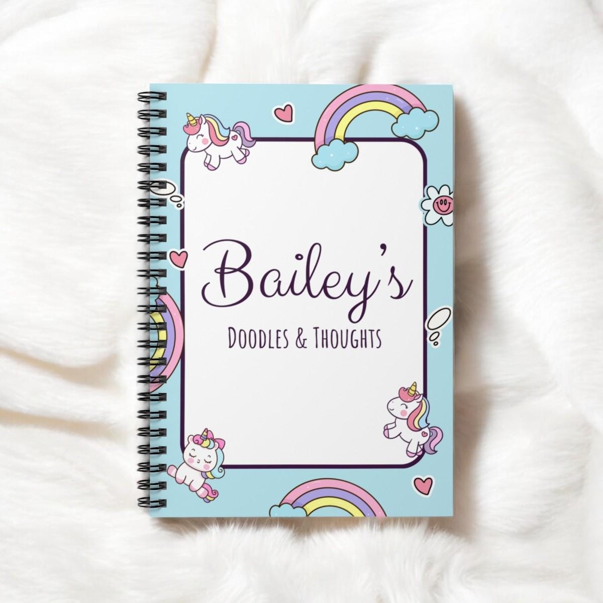 Sketchbook Journal Notebook Kids Personalized Diary Journal for Girls ...