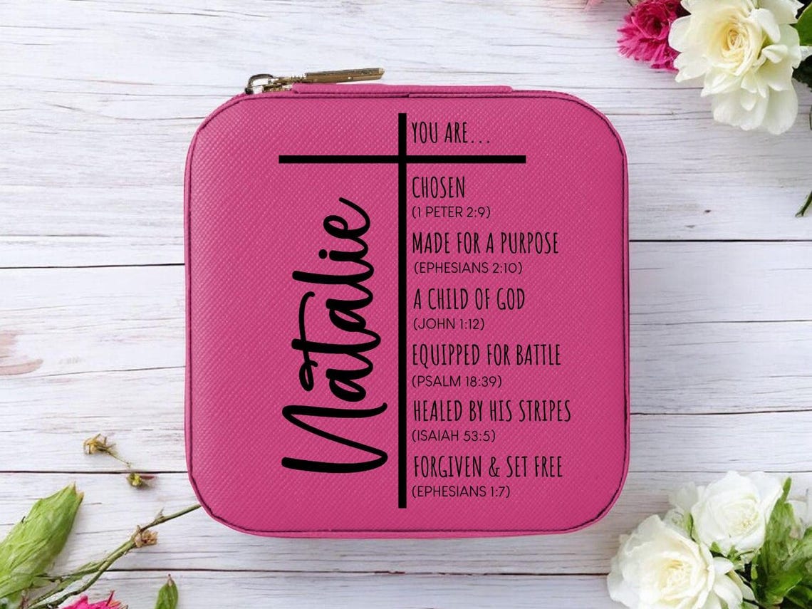 Personalized Travel Jewelry Box, Christian Gifts for Women, Christmas ...