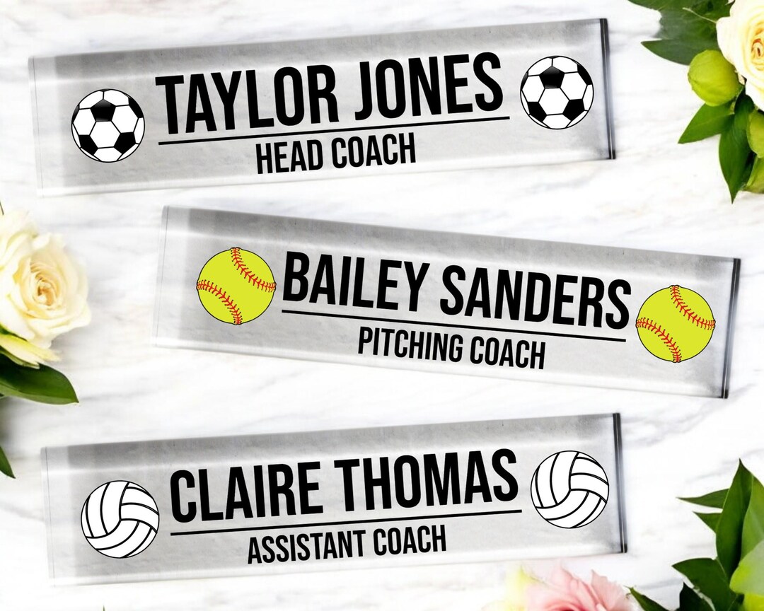 Coach Desk Name Plate, Coach Gifts Personalized Coach Gift for Soccer ...