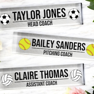 Coach Desk Name Plate, Coach Gifts Personalized Coach Gift for Soccer ...