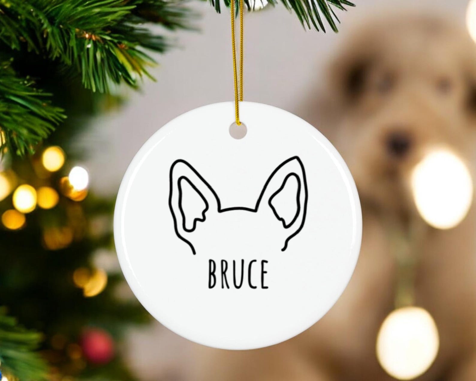 Personalized Dog Ear Ornament, Custom Dog Ear Ornament, Pet Memorial ...