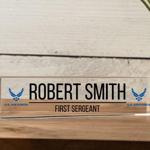 Military Desk Name Plate With Rank, Army Desk Decor, Navy Gifts ...