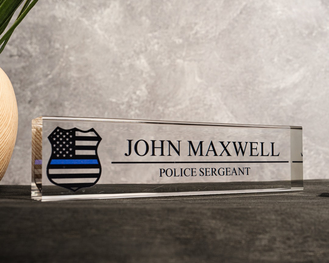 Personalized Name Plate for Desk, Custom Name Clear Acrylic Glass ...