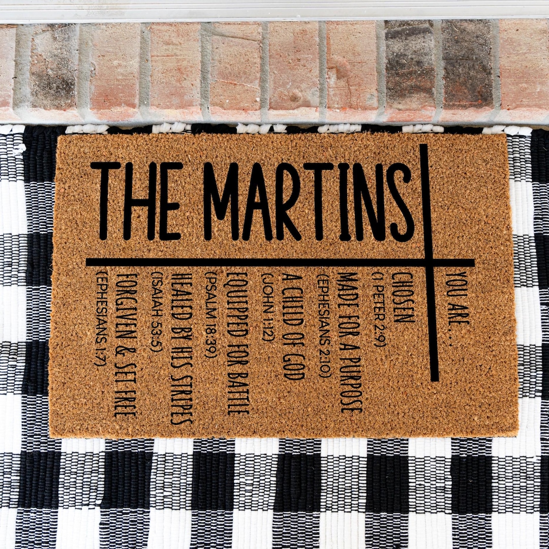 Personalized Christian Doormat, Christian Decor, Religious Gift, Pastor ...