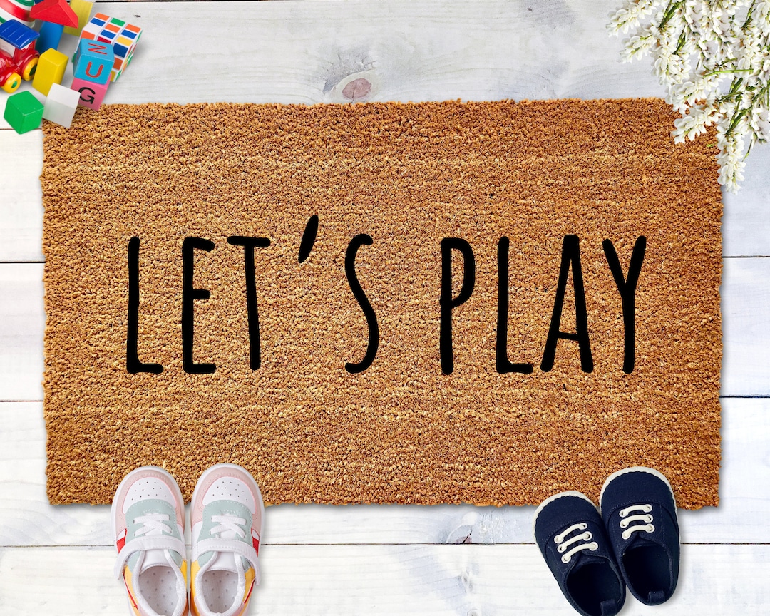 Play House Doormat, Let's Play Welcome Mat, Small Doormat, Kid's ...